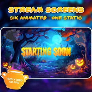 Animated Halloween Stream Screens, Pumpkins Streaming Scenes, Starting ...