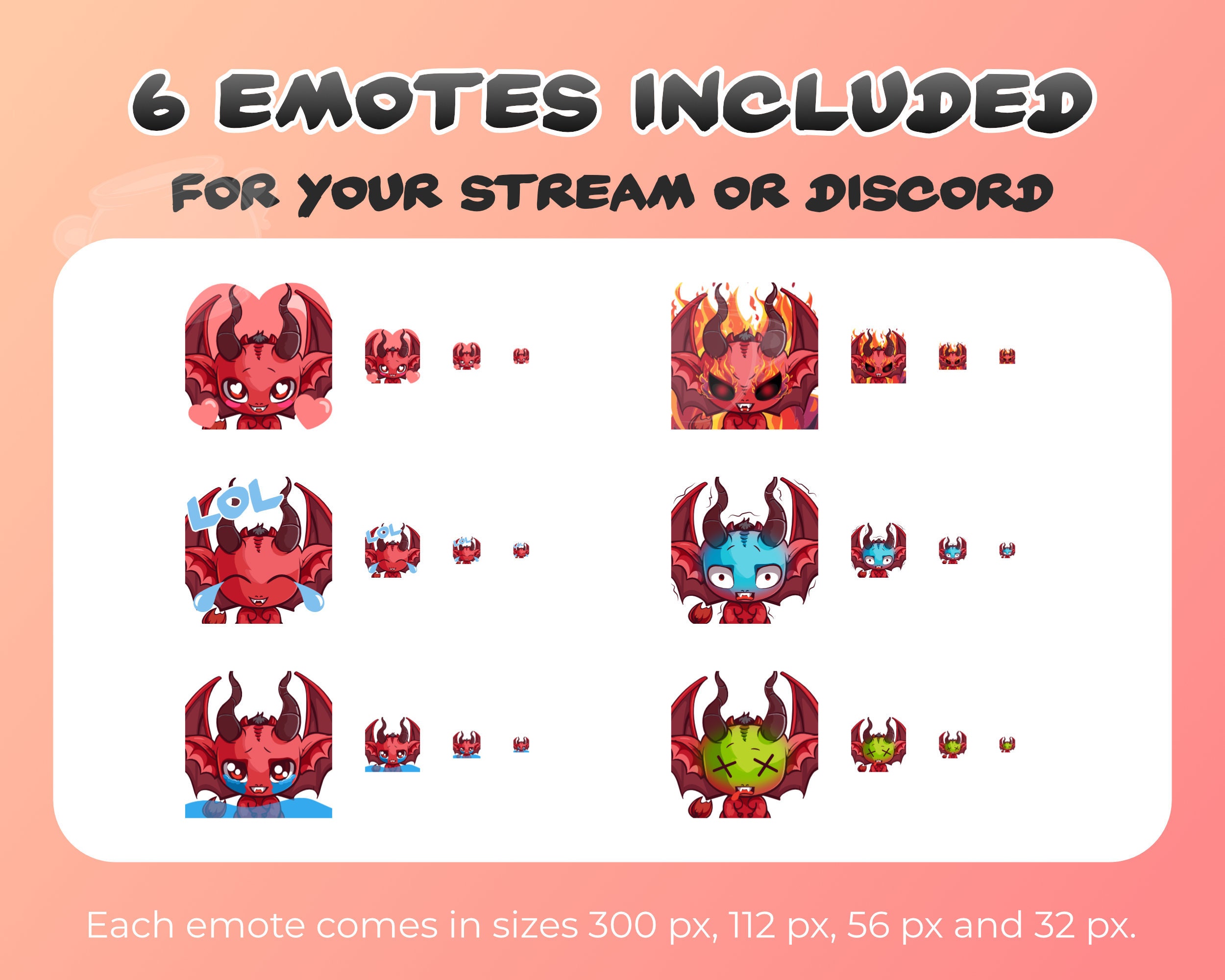 Pngtuber Bundle Dan the Red Demon, With Emote Pack, Animated Kawaii ...