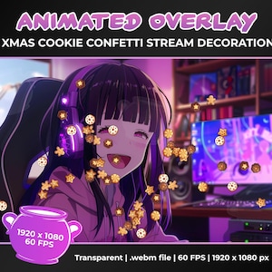 Animated XMAS Cookie Confetti Stream Decoration Overlay, Confetti ...