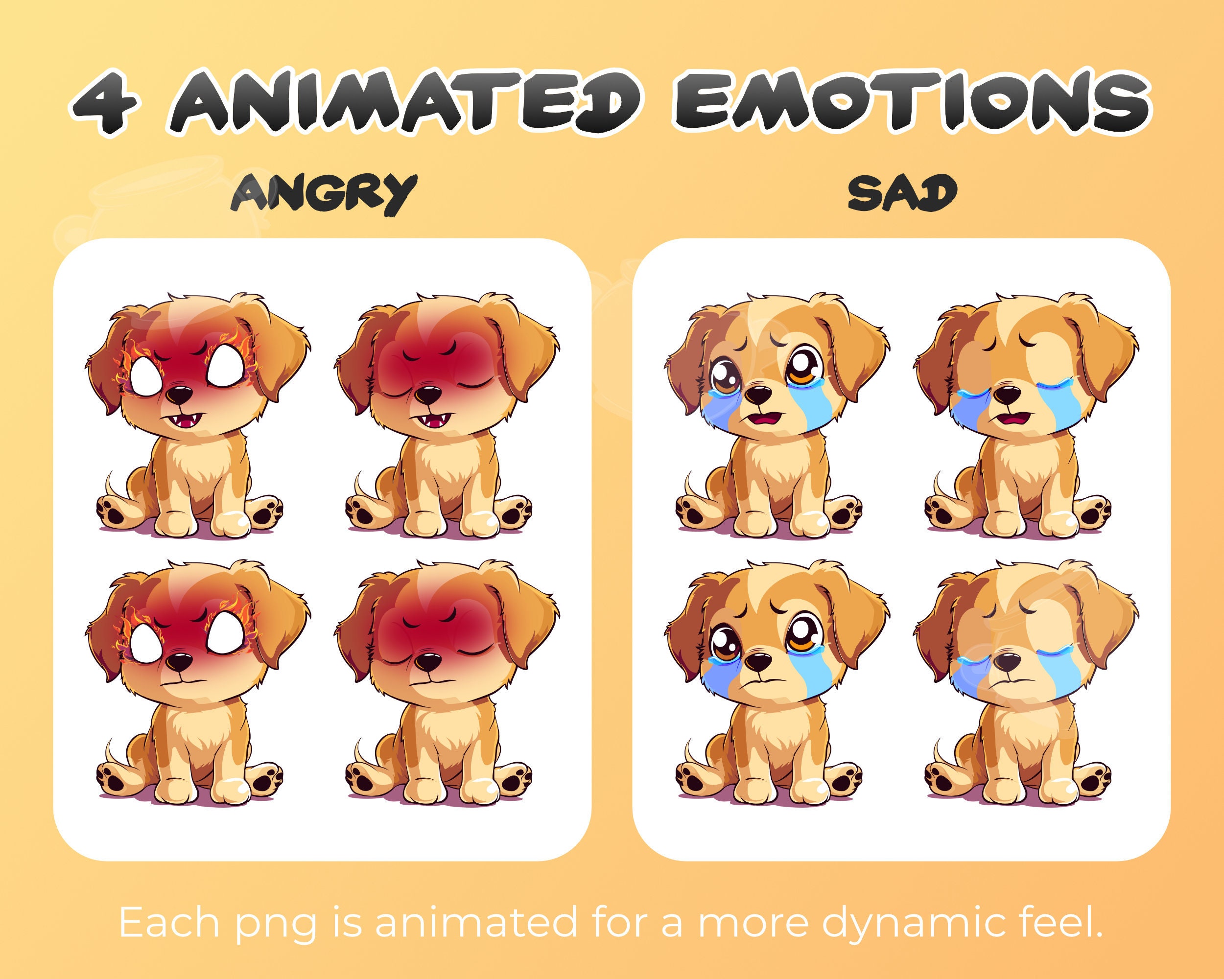 Pngtuber Bundle Max the Dog, With Emote Pack, Animated Kawaii Puppy ...