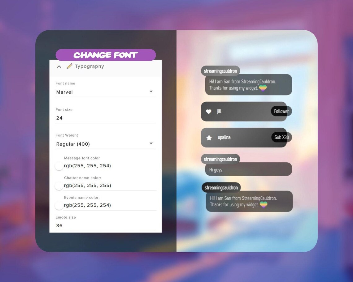 Customizable Chat Widget for Twitch Streamers | Animated Chatbox ...
