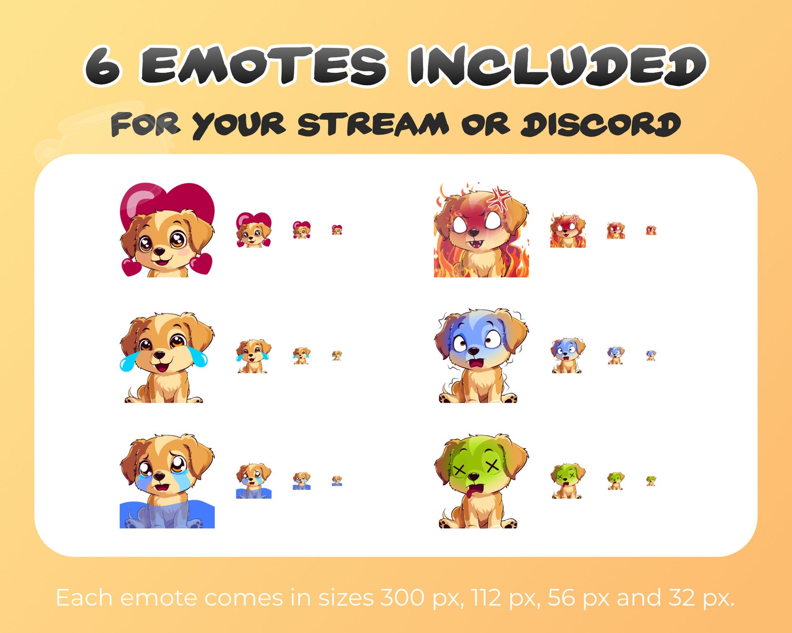 Pngtuber Bundle Max the Dog, With Emote Pack, Animated Kawaii Puppy ...
