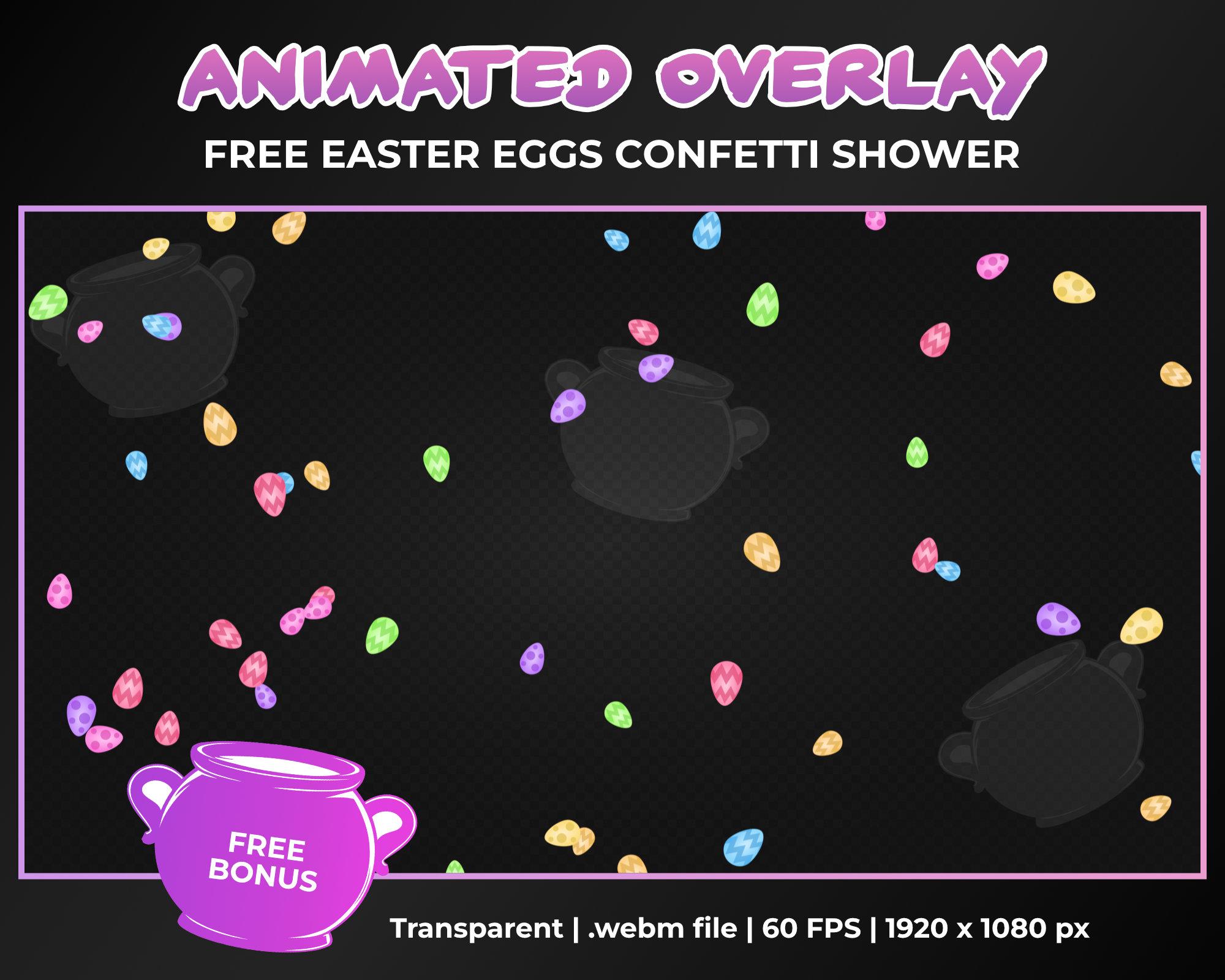 Animated Easter Lights Stream Overlays, Transparent Stream Decoration ...
