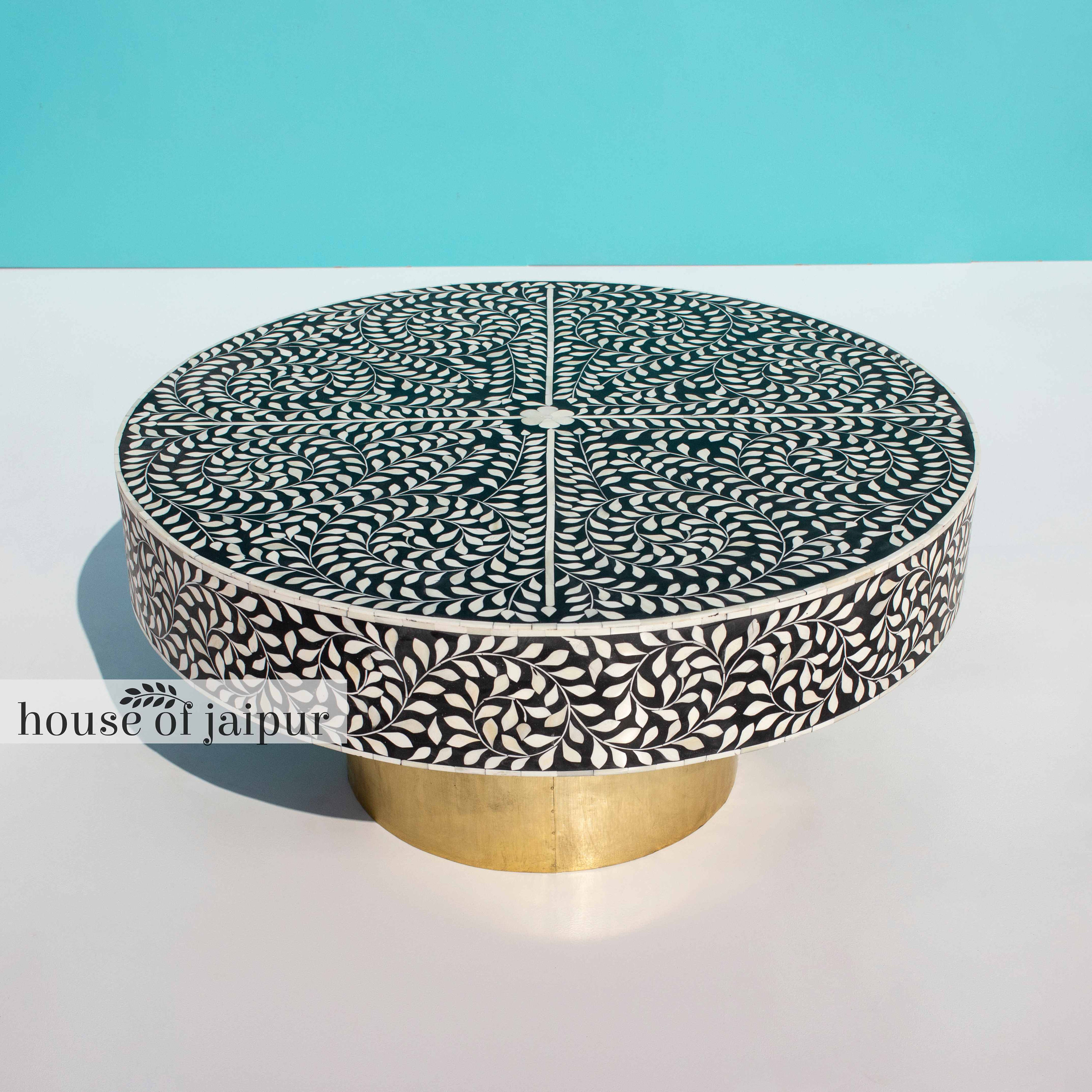 Bone Inlay Coffee Table, Round Bone Inlay Coffee Table - Etsy
