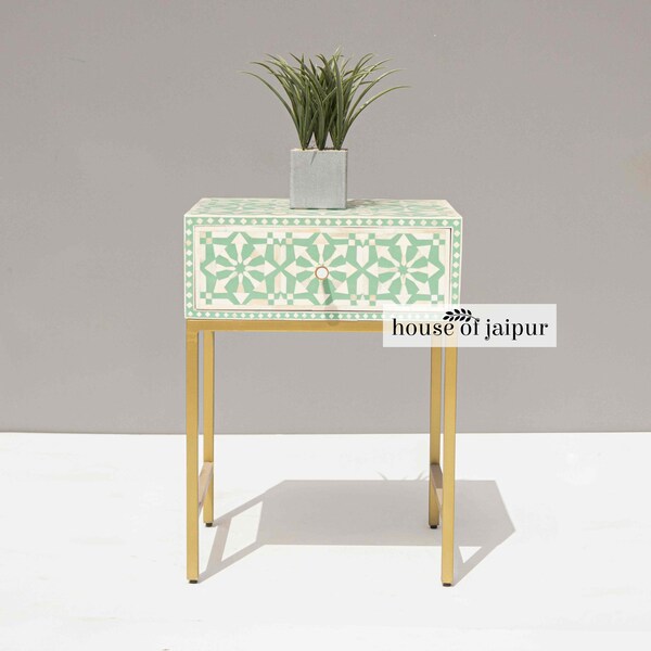 Bone Inlay End Table - Etsy