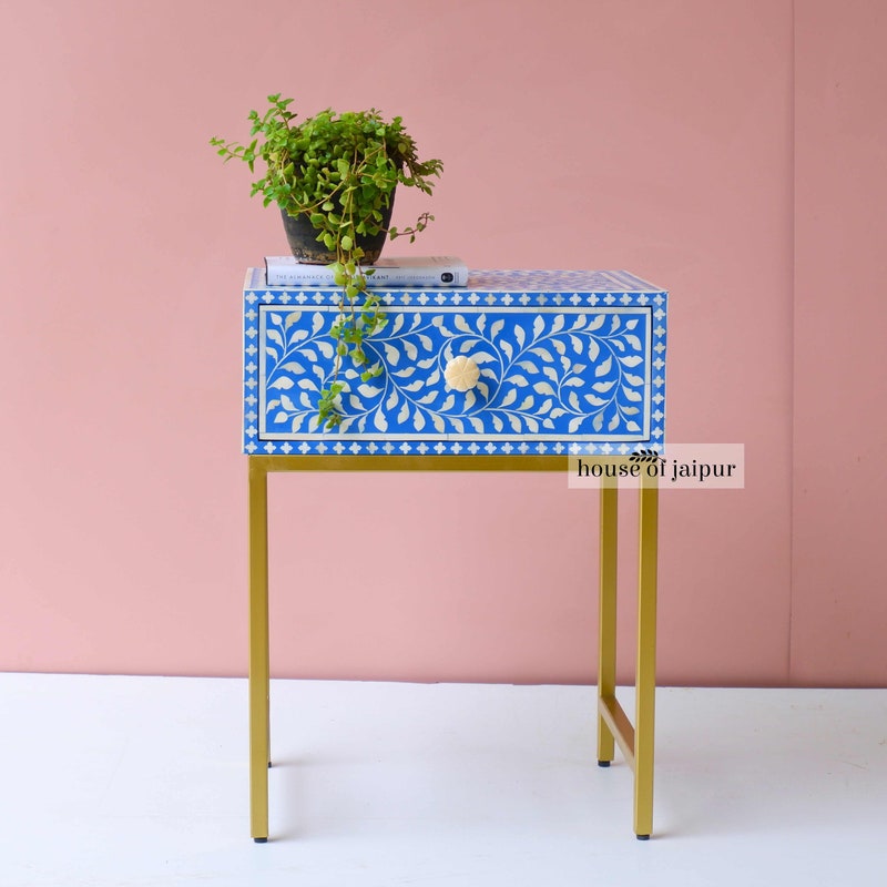 Bone Inlay End Table - Etsy