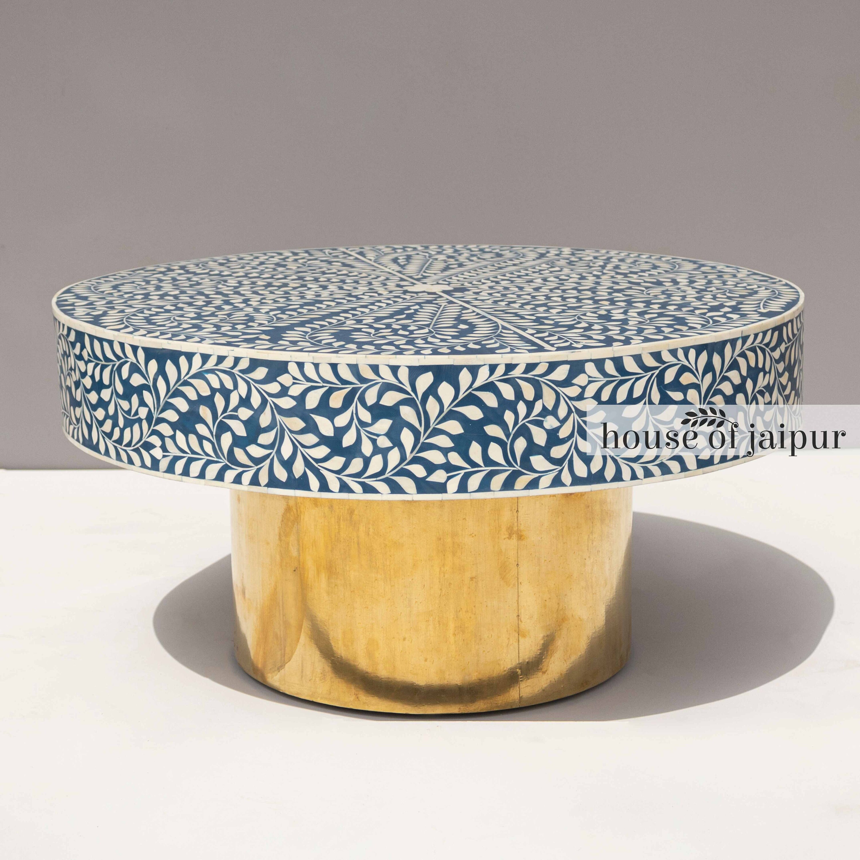 Bone Inlay Coffee Table, Round Bone Inlay Coffee Table - Etsy