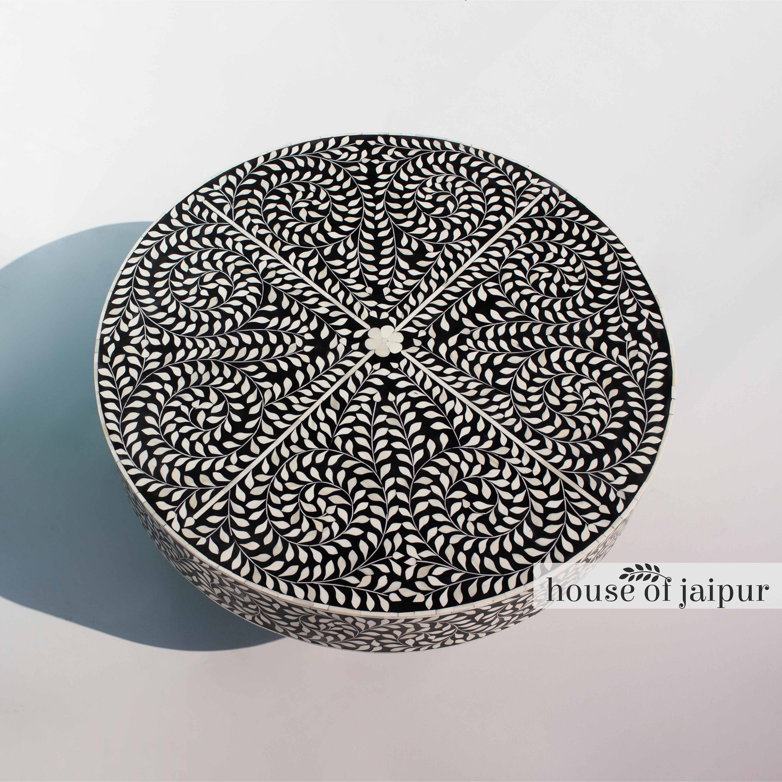 Bone Inlay Coffee Table, Round Bone Inlay Coffee Table - Etsy