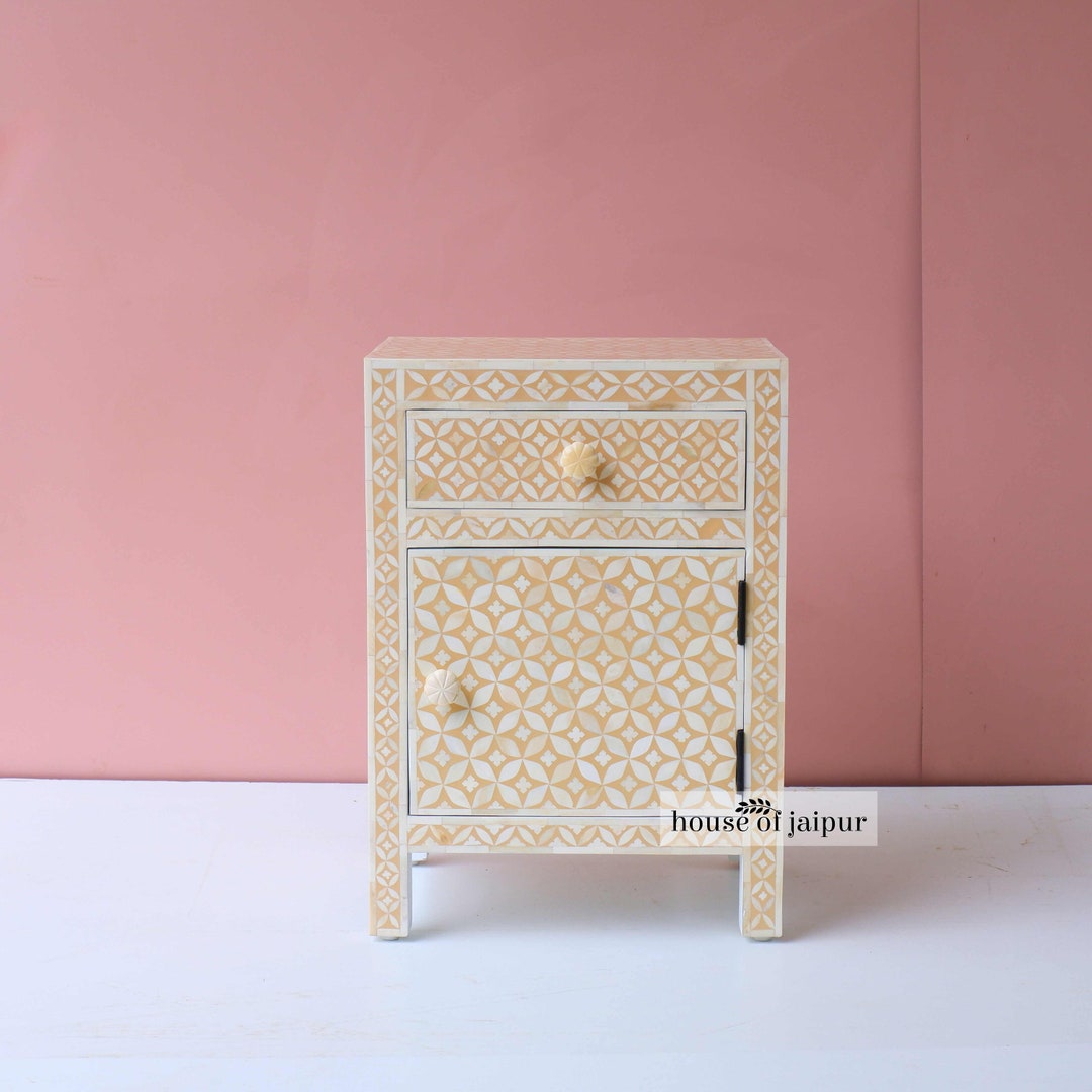 Bone Inlay Side Table, Bone Inlay End Table, Bone Inlay Bed Side Table ...