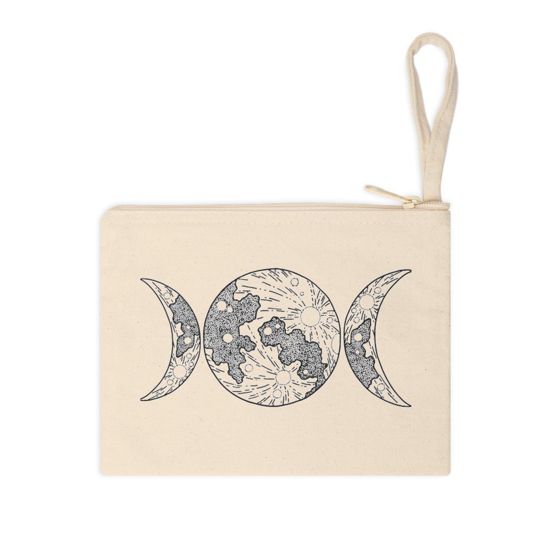 Zipper Pouch, Triple Moon Earth Design, Wiccan Gift, Witchcraft ...