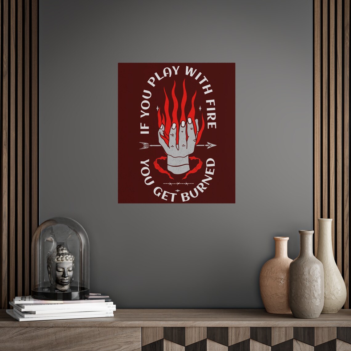 Mystical Witchcraft Poster - 'play With Fire, Get Burned' Pagan Art ...