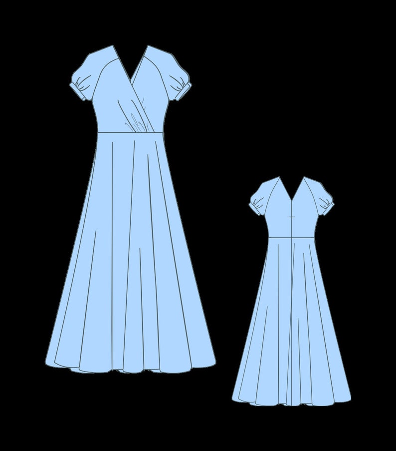 Wedding, Engagement, Prom, Graduation Dress Sewing Pattern | A0 A4 US ...