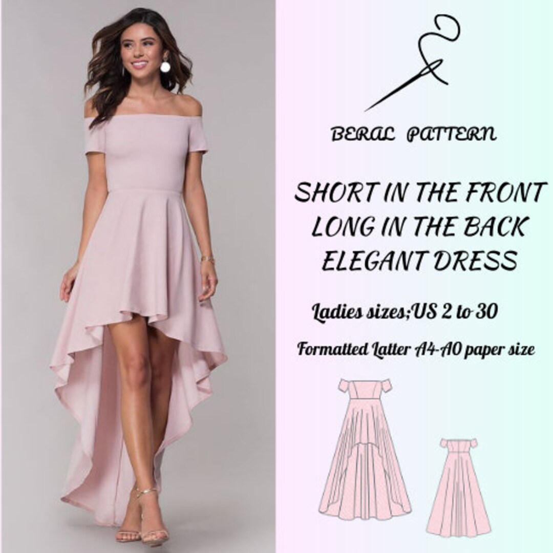 Short Front and Long Back Pink Dress|low Strap Dress|elegant Dress ...