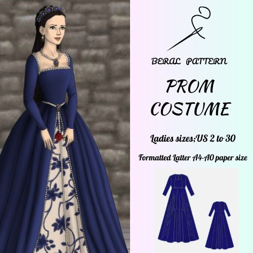 Puffy Prom Dressrenaissance,medieval Dressceltic Dressankle Dressa0 A4 ...
