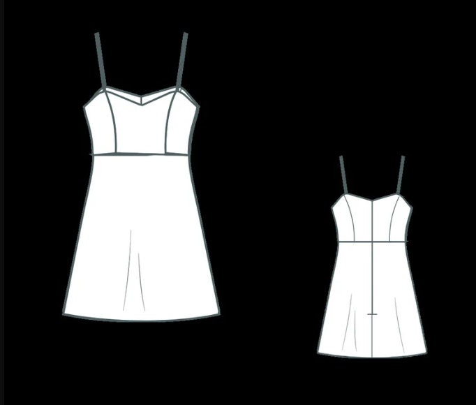 Thin Strap White Mini Dress|mini Dress Pattern| Dress Pattern|a0 A4 US ...