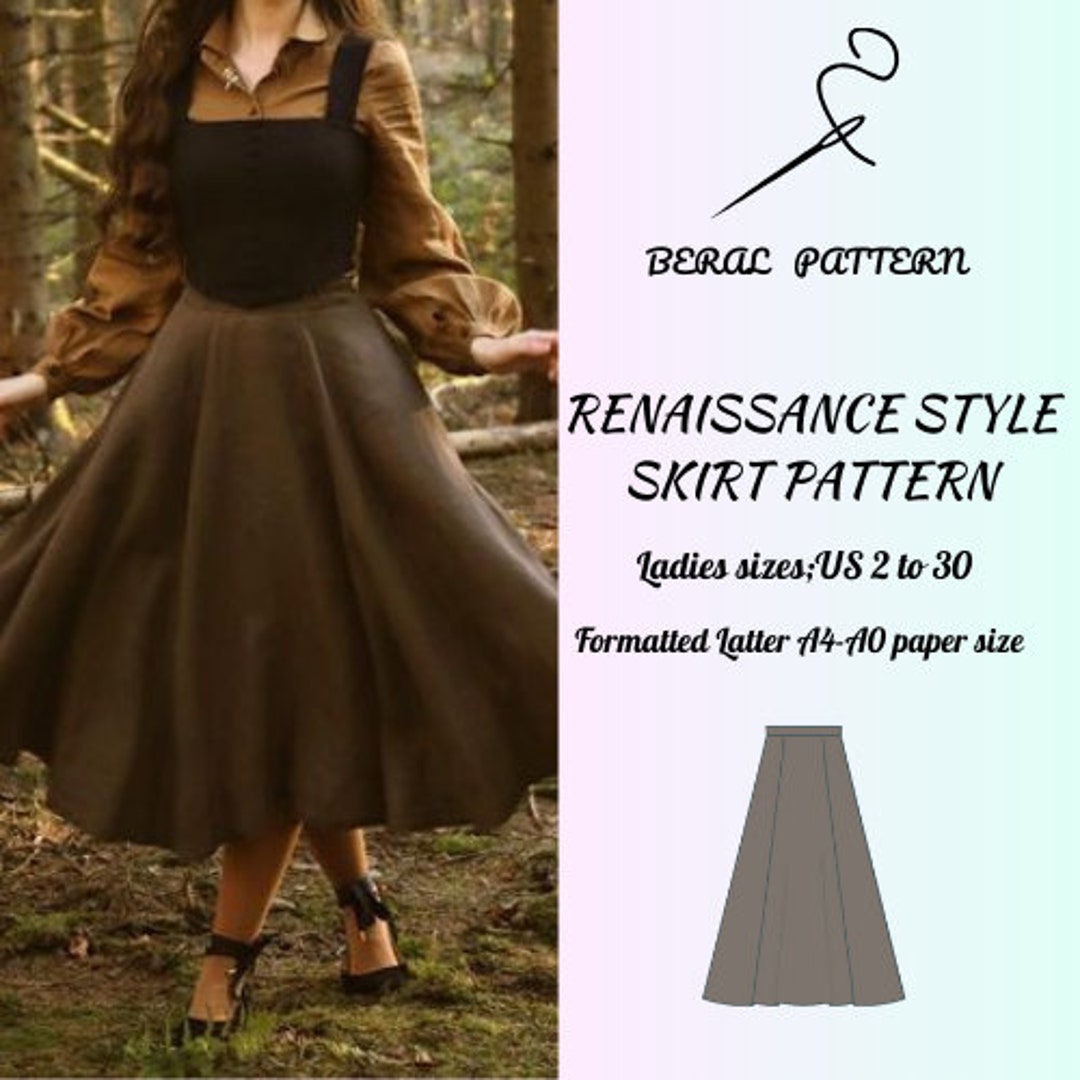Renaissance Skirt|dress Model of the 1400s|renaissance,medieval Dress ...