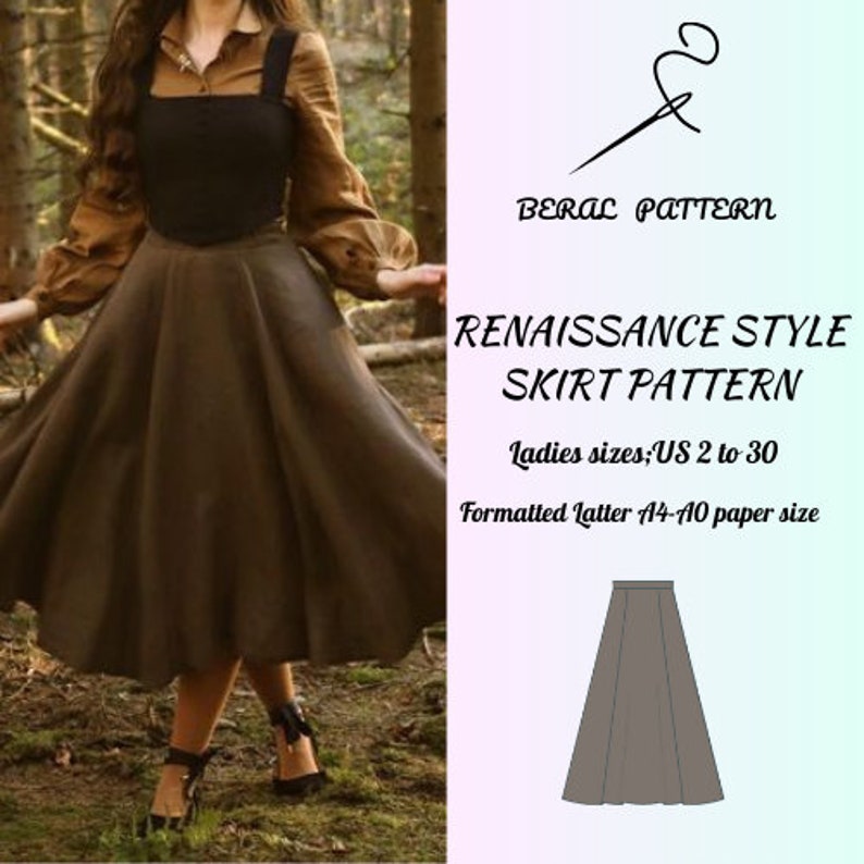 Renaissance Skirt|dress Model of the 1400s|renaissance,medieval Dress ...