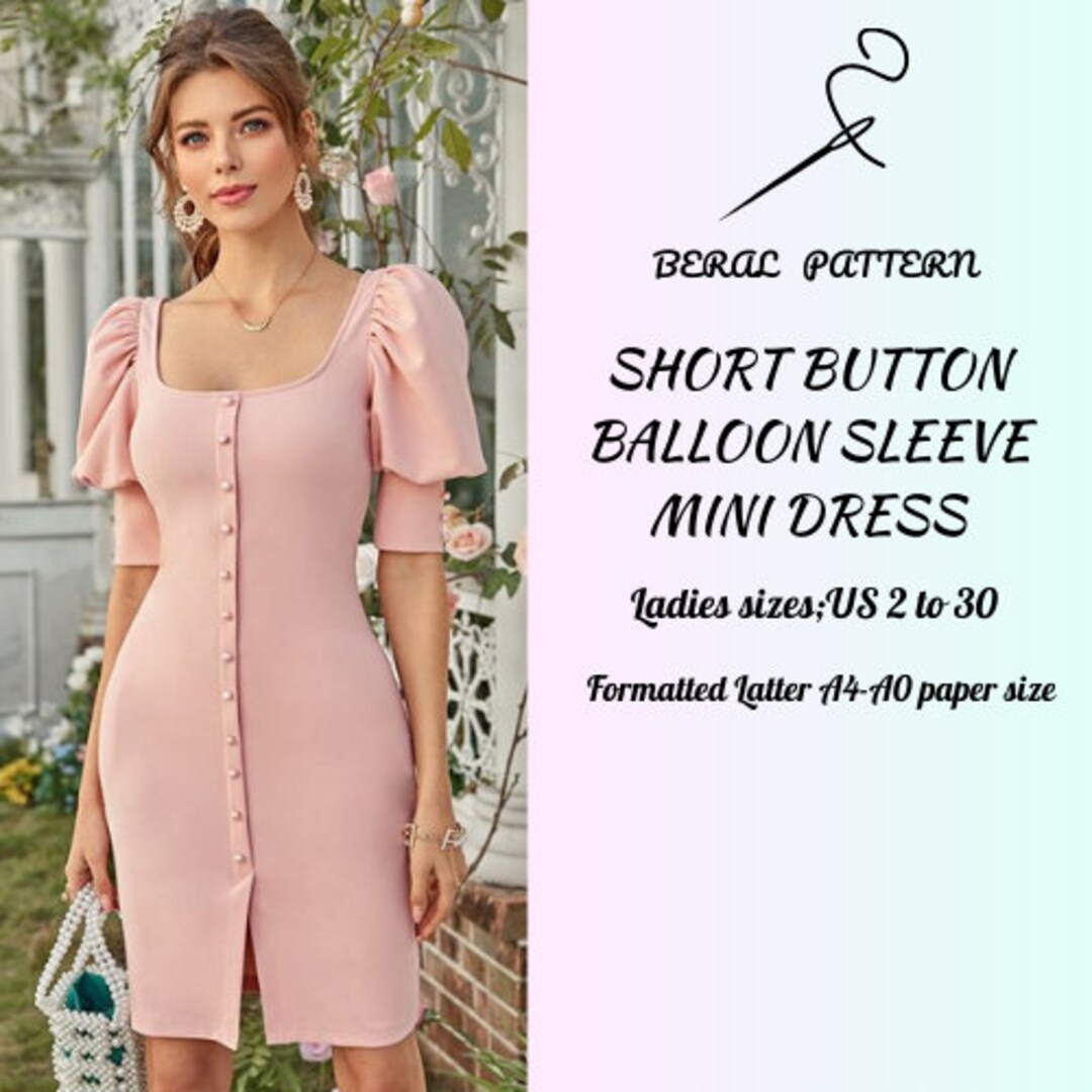 Mini Pink Dress With Buttons on the Front|summer Dress|mini Dress ...