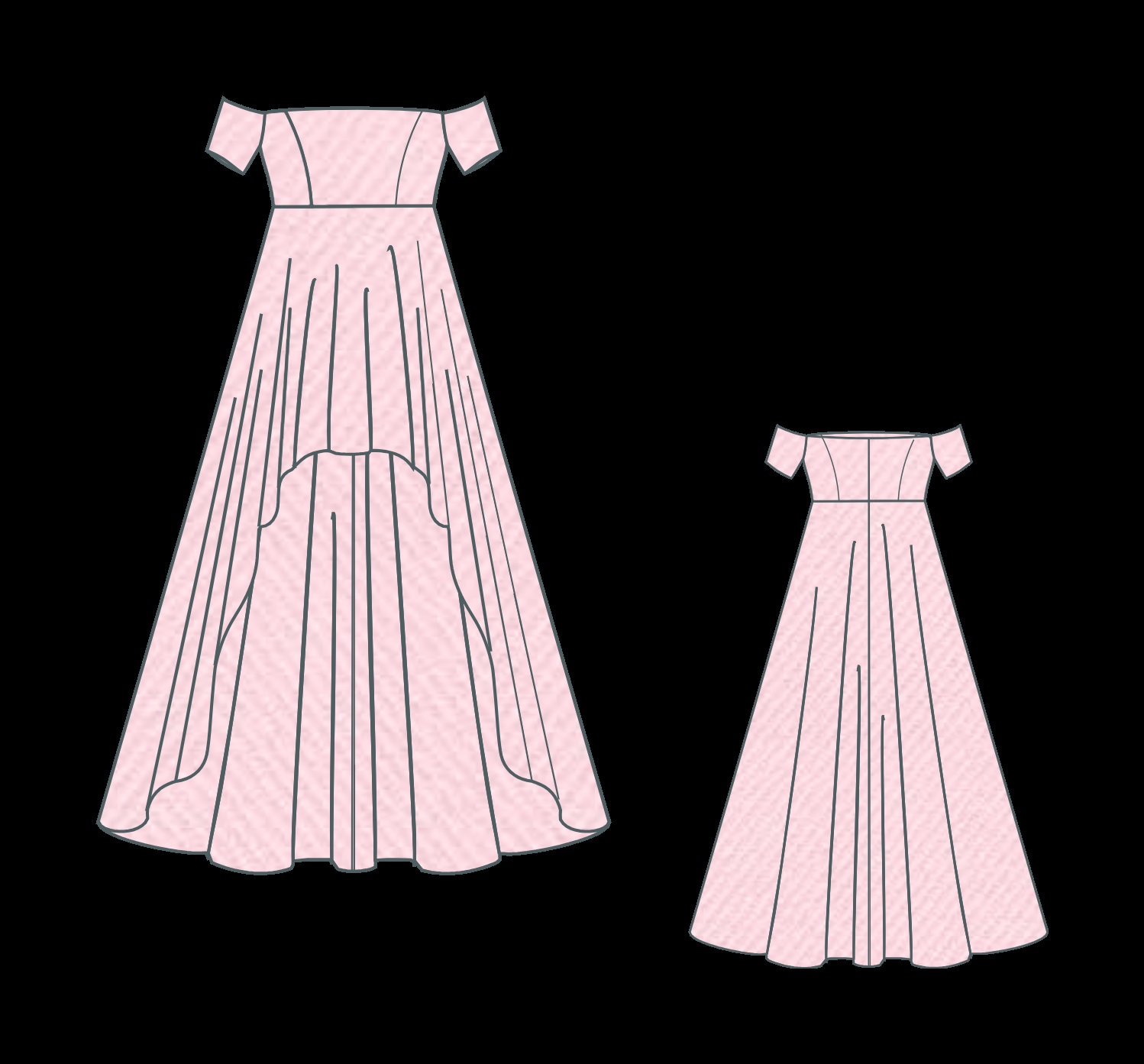 Short Front and Long Back Pink Dress|low Strap Dress|elegant Dress ...