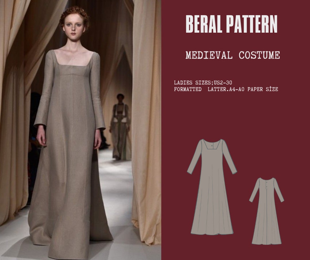 Medieval Costume|dress Model of the 1400s|renaissance,medieval Dress ...