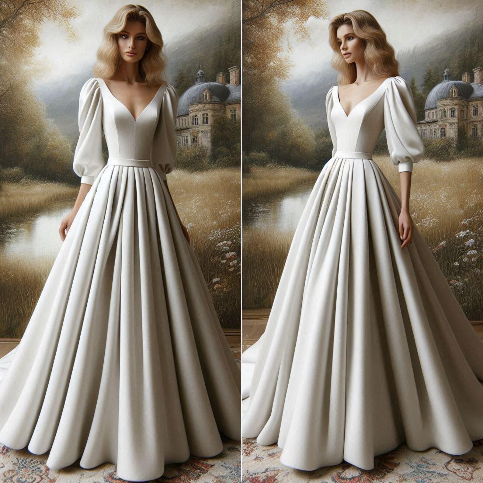 Long Evening Dress Sewing Pattern, V-neck Dress Pattern, Cocktail Dress ...