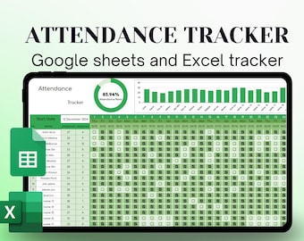 Excel Attendance Tracker School Attendance Weekly Attendance Attendance ...