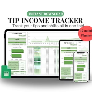 EDITABLE Tip Income Tracker Spreadsheet 2024 Tip Log Tip Shift Tracker ...