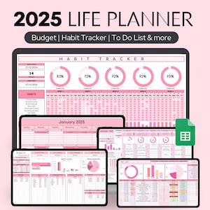 2025 Bundle Life Planner Productivity Planner Spreadsheet ADHD Digital ...
