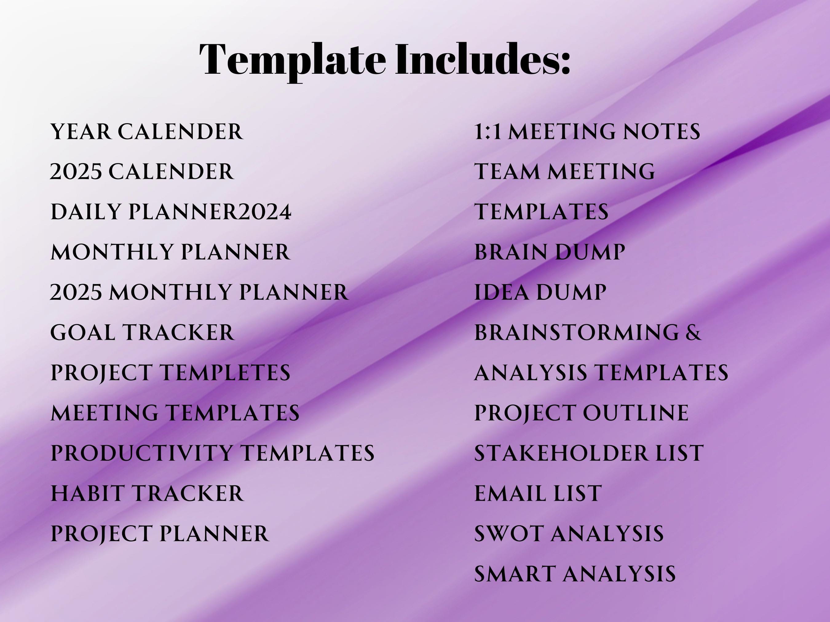 Editable Onenote Planner 2025 for Project Management Onenote Digital ...