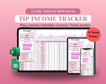 EDITABLE Tip Income Tracker Spreadsheet 2024 Tip Log Tip Shift Tracker Money Tracker Server Tip ...