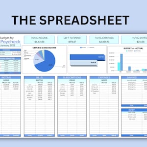 EDITABLE Excel Budget Planner 2025 Budget Spreadsheet Paycheck Budget ...