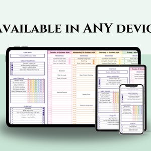 Editable Excel Planner Digital Planner Weekly Agenda Digital Daily ...