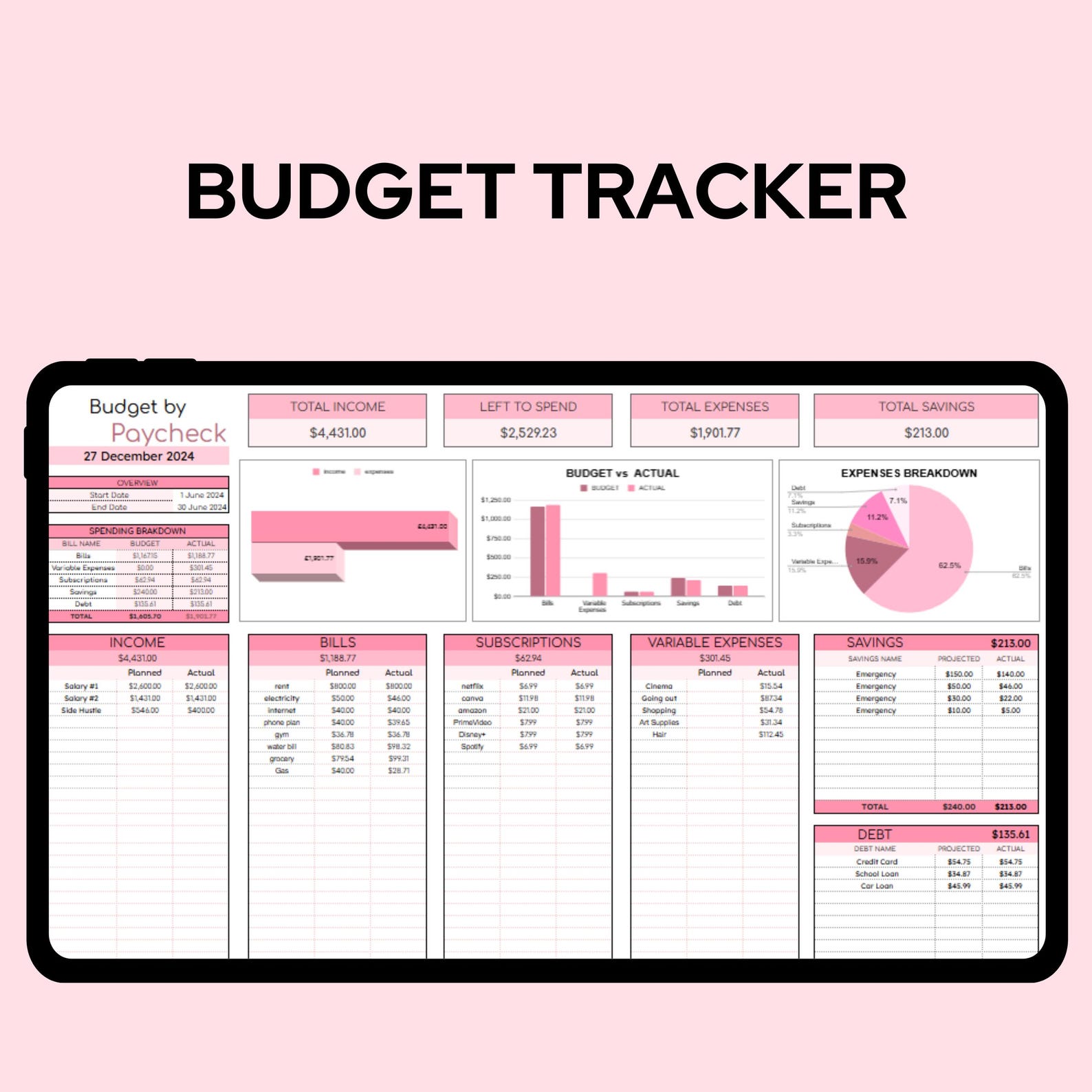 2025 Bundle Life Planner Productivity Planner Spreadsheet ADHD Digital ...