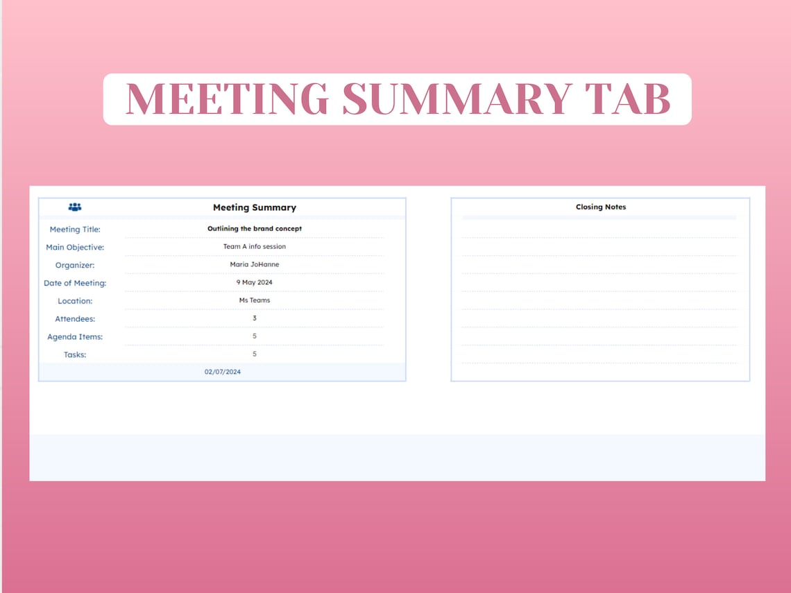 EDITABLE Weekly Meeting Notes | Google Sheets | Meeting Agenda, Minutes ...