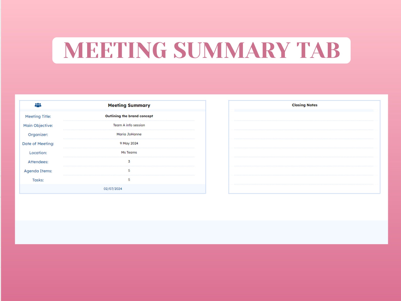 EDITABLE Weekly Meeting Notes | Google Sheets | Meeting Agenda, Minutes ...
