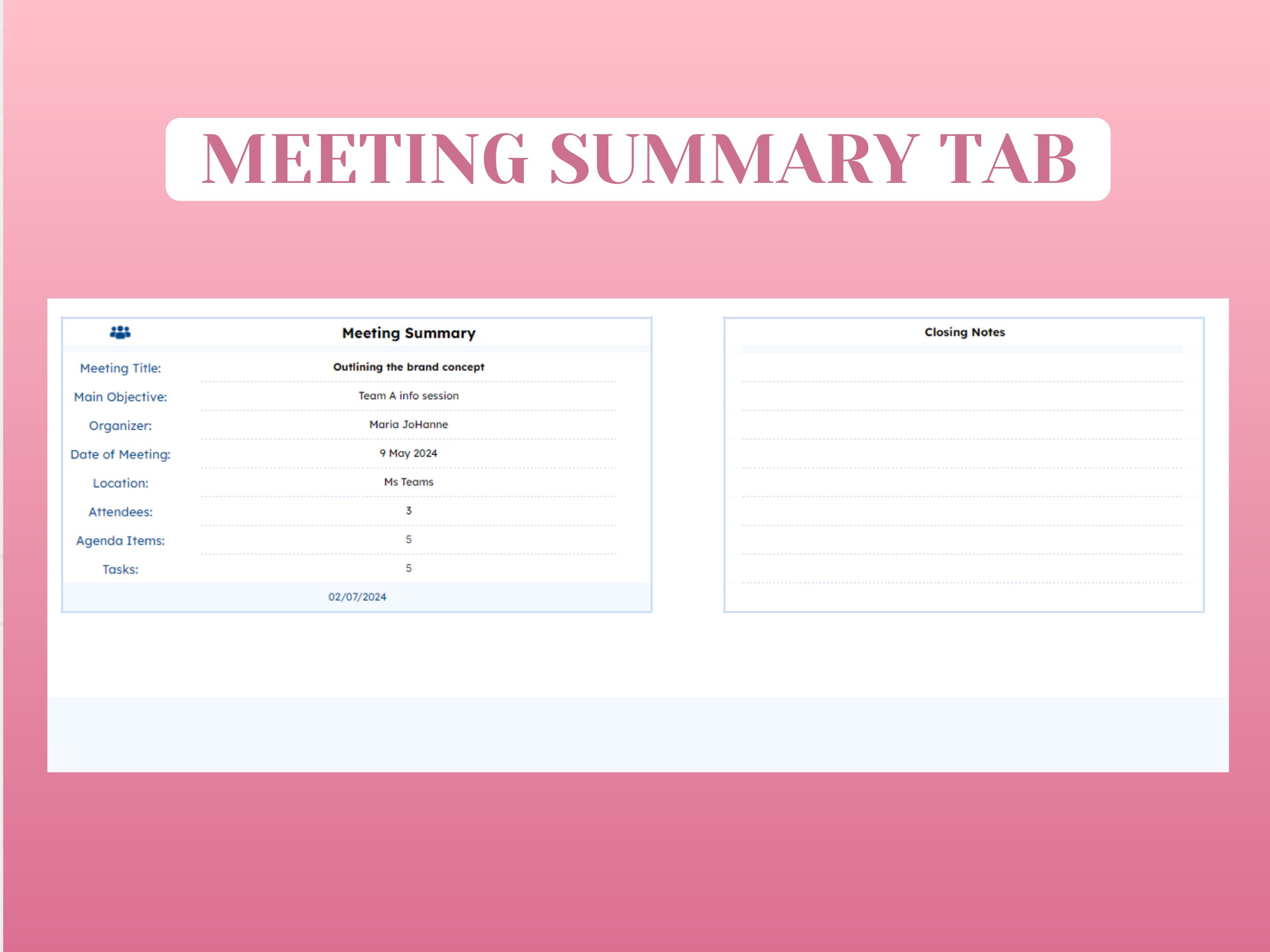 EDITABLE Weekly Meeting Notes | Google Sheets | Meeting Agenda, Minutes ...