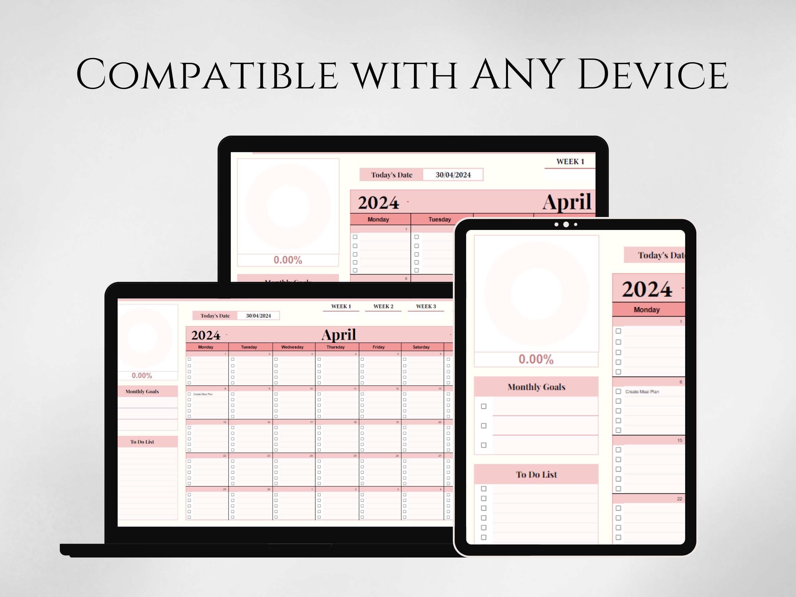 EDITABLE Monthly Calendar 2026 | Excel Spreadsheet Template | Task ...