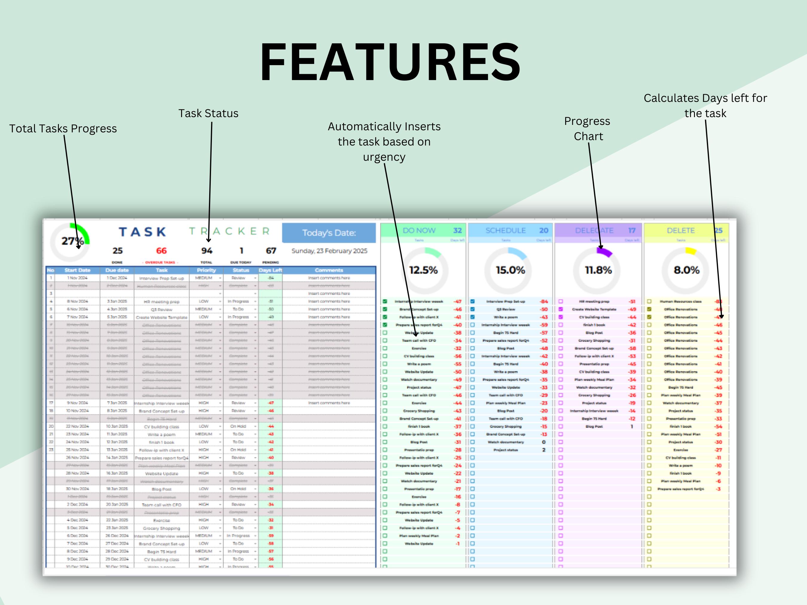Excel Task Priority Tracker, to Do List Template, Task Tracker Excel ...