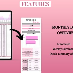 Tip Income Tracker Spreadsheet 2024 | Tip Log Tip Shift Tracker | Money ...