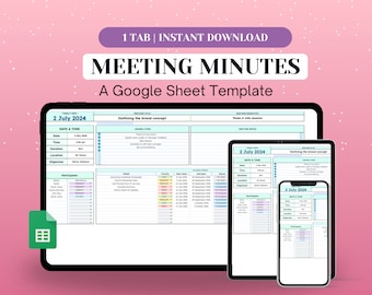 Weekly Meeting Notes Google Sheets Template Meeting Agenda, Minutes ...