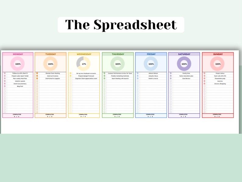 Daily Weekly Planner With Checkboxes and Progress Tracker Daily Weekly ...