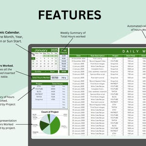 EDITABLE Daily Work Log Excel Template Track Time Projects Priorities ...