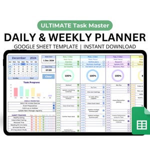Editable Time Blocking Planner Daily and Weekly Planner Spreadsheet ...