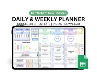 Editable Time Blocking Planner Daily and Weekly Planner Spreadsheet ...