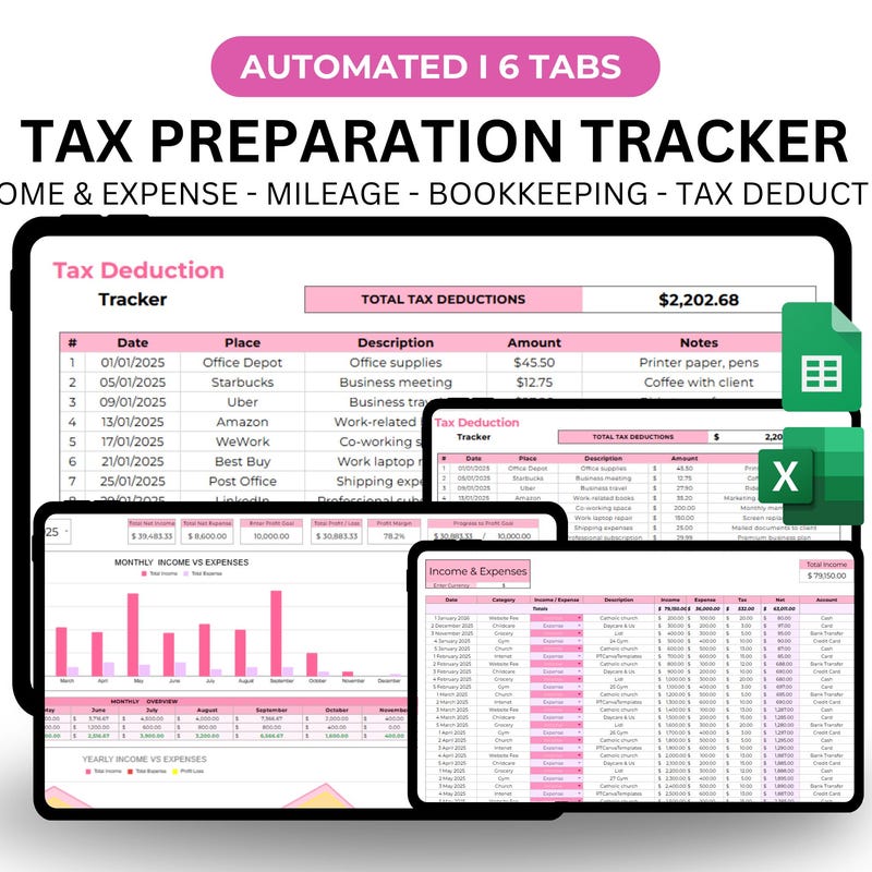 Tax Return Worksheet - Etsy