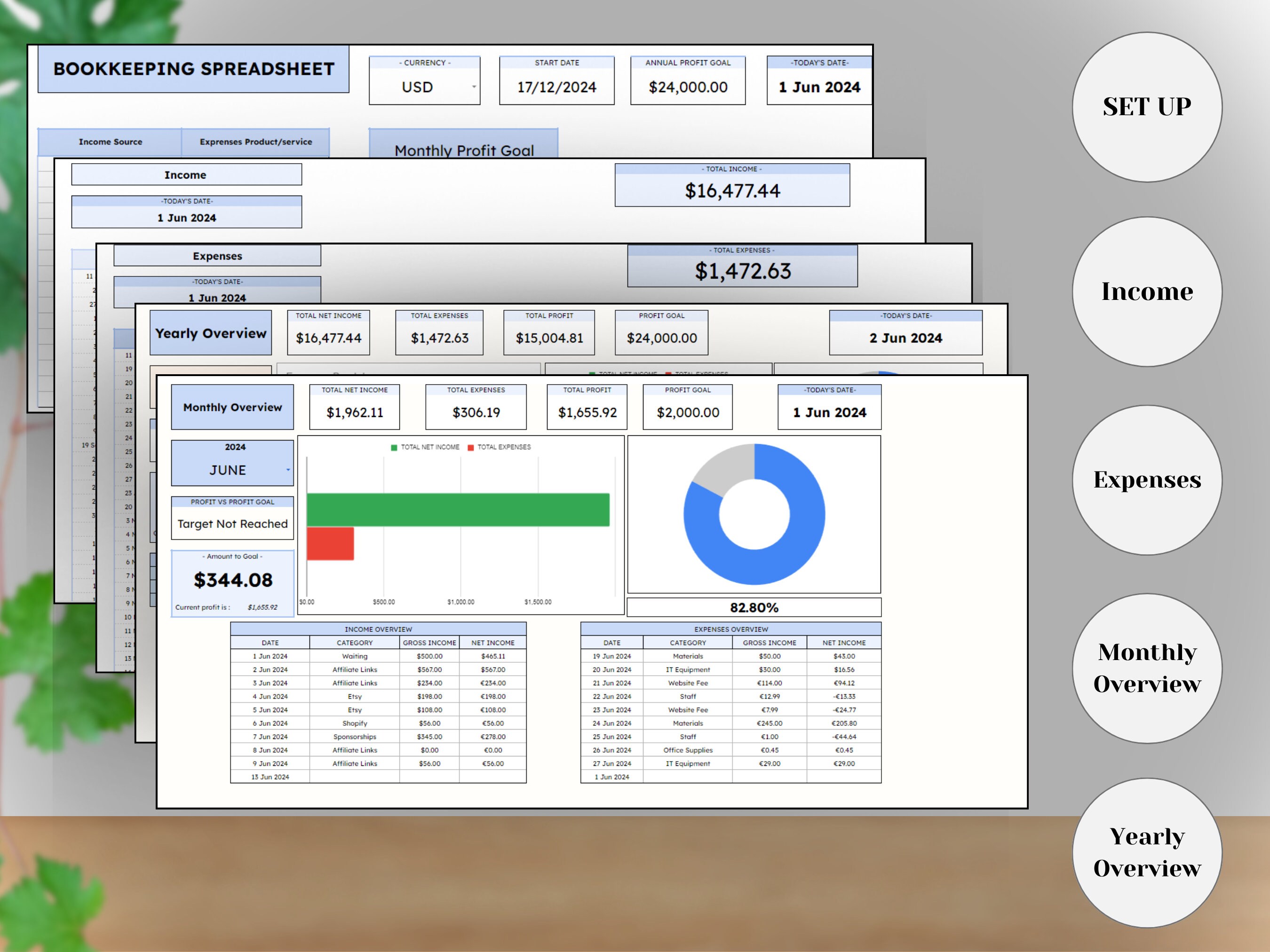 EDITABLE Bookkeeping Template, Small Business Finance Spreadsheet ...