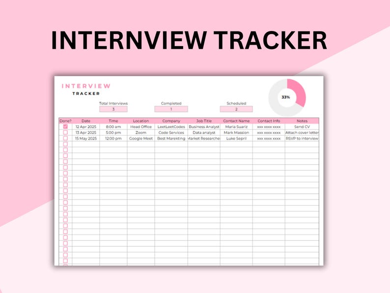 Job Application Tracker Job Planner Job Application Template Career Job ...