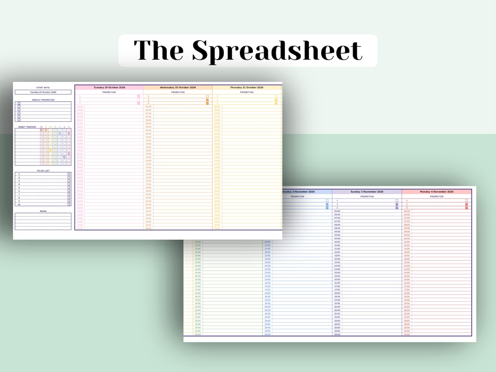 Editable Excel Planner Digital Planner Weekly Agenda Digital Daily ...