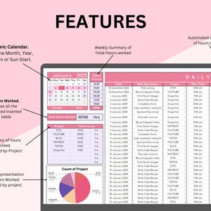 EDITABLE Daily Work Log Excel Template Track Time Projects Priorities ...