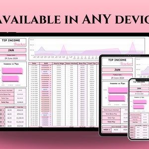 Tip Income Tracker Spreadsheet 2024 | Tip Log Tip Shift Tracker | Money ...